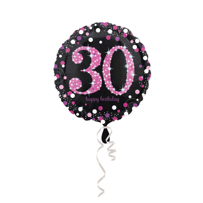 Geburtstags-Serie Happy Birthday Sparkling 30. Geburtstag Pink - Teller ...