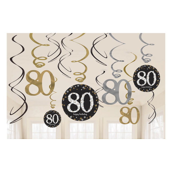 Geburtstags-Serie Happy Birthday Sparkling 80. Geburtstag Gold - Teller ...