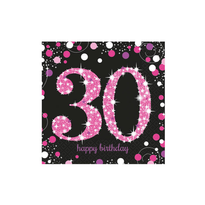 Geburtstags-Serie Happy Birthday Sparkling 30. Geburtstag Pink - Teller ...