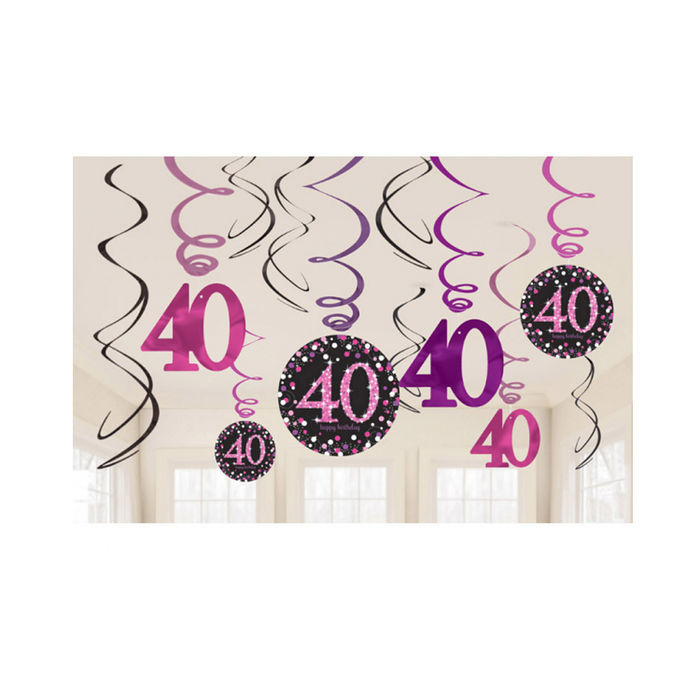 Geburtstags-Serie Happy Birthday Sparkling 40. Geburtstag Pink - Teller ...