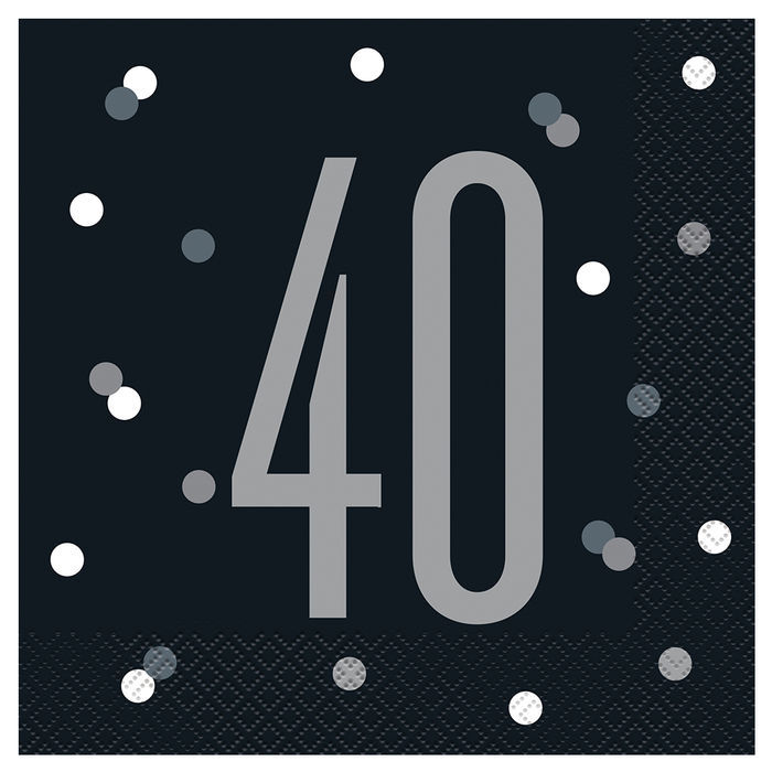 SALE Geburtstags-Serie Schwarz-Grau Happy Birthday 40 - Verschiedene ...
