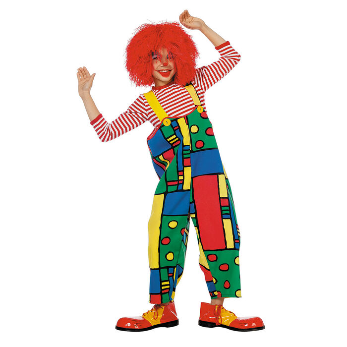 NEU Kinder-Kostüm Clown-Latzhose Mondrian, bunt - Verschiedene Größen ...