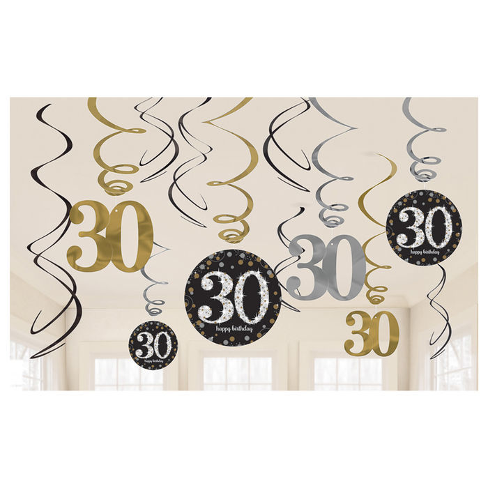 Geburtstags-Serie Happy Birthday Sparkling 30. Geburtstag Gold - Teller ...